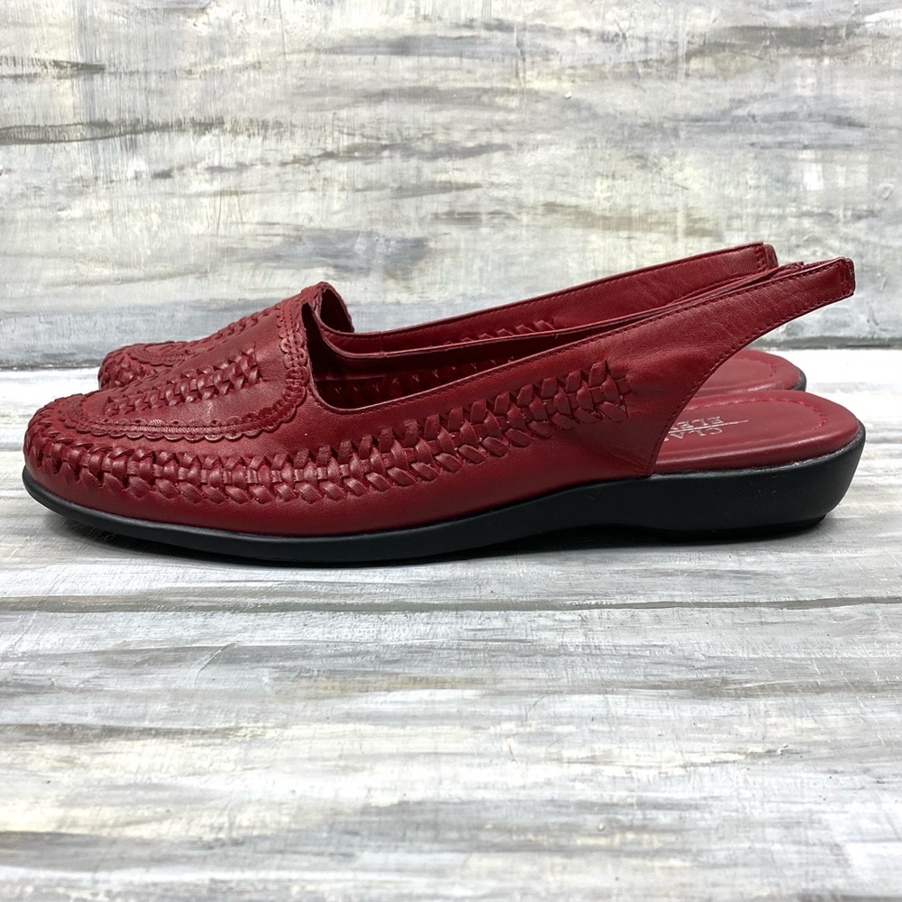 Classic Elements Brick Red Leather Slingback Flats “H… - Gem